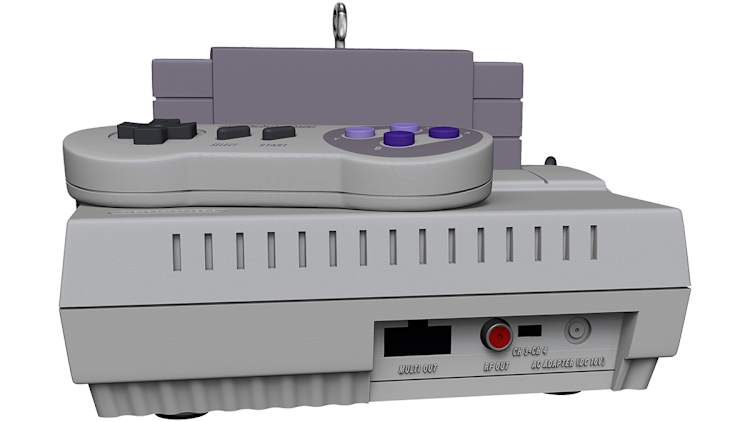 super nintendo console back