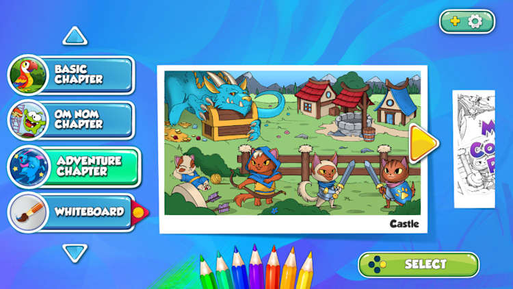 pocket games and coloring book pages