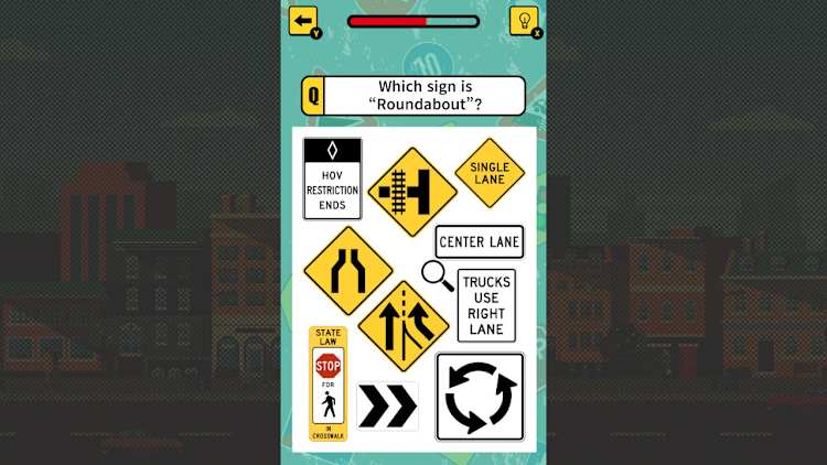 sign road practice test