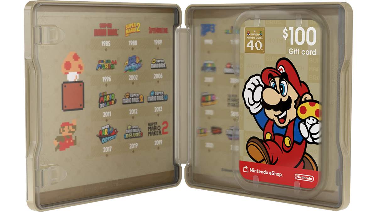 Super Mario Bros. 40th Anniversary $100 Nintendo eShop Gift Card ...