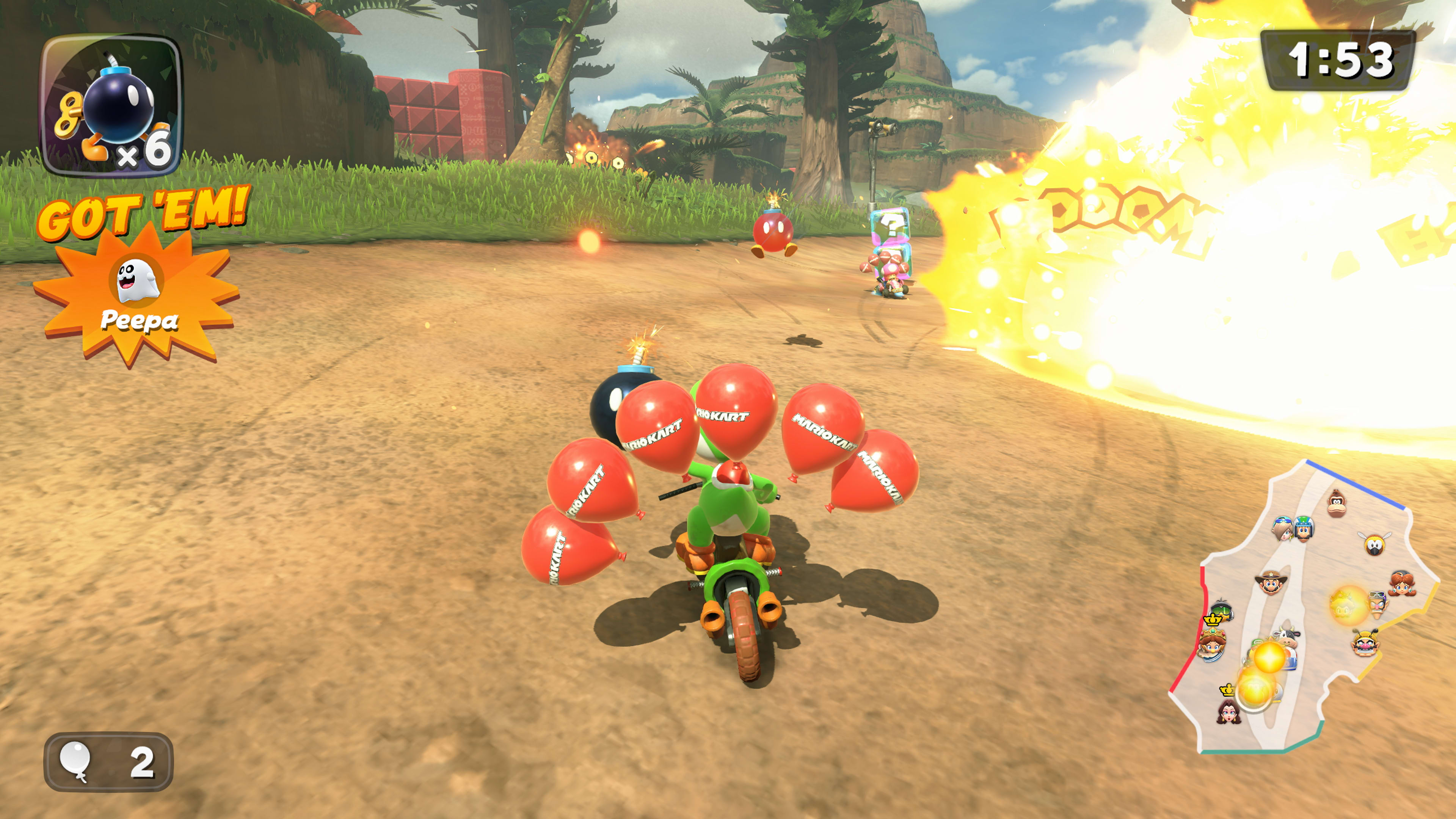Free update adds Bob-omb Blast to Battle mode in Mario Kart World ...