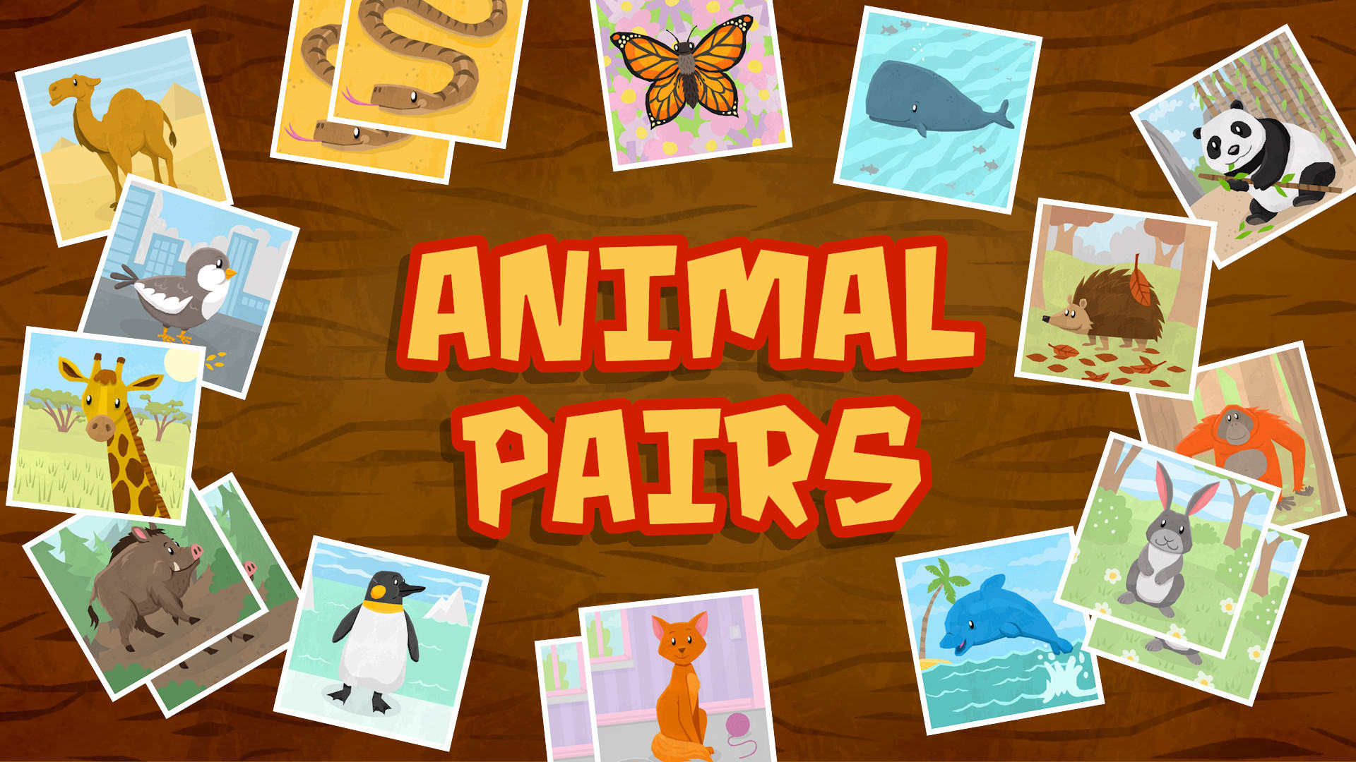 Animal Pairs - Matching & Concentration Game for Toddlers & Kids for ...