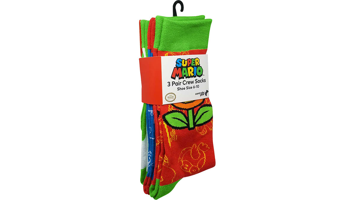 3-Pack Super Mario™ Crew Socks - Merchandise - Nintendo Official Site