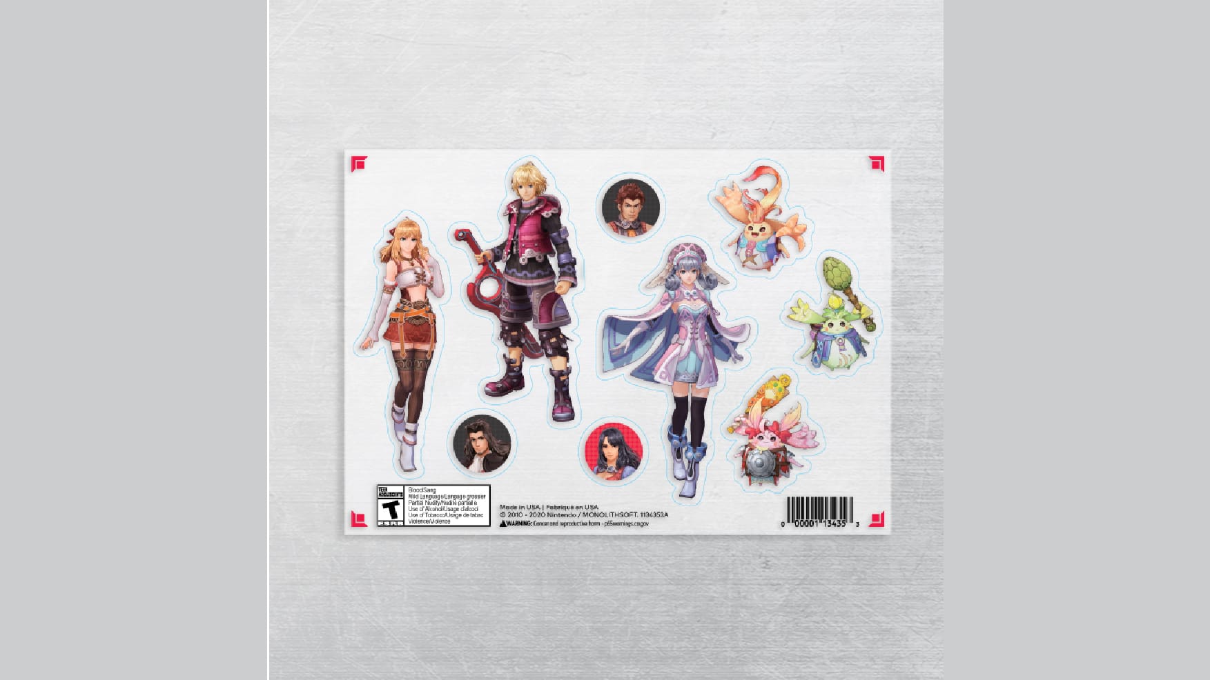 Xenoblade Chronicles: Definitive Edition - Three sheets of stickers ...