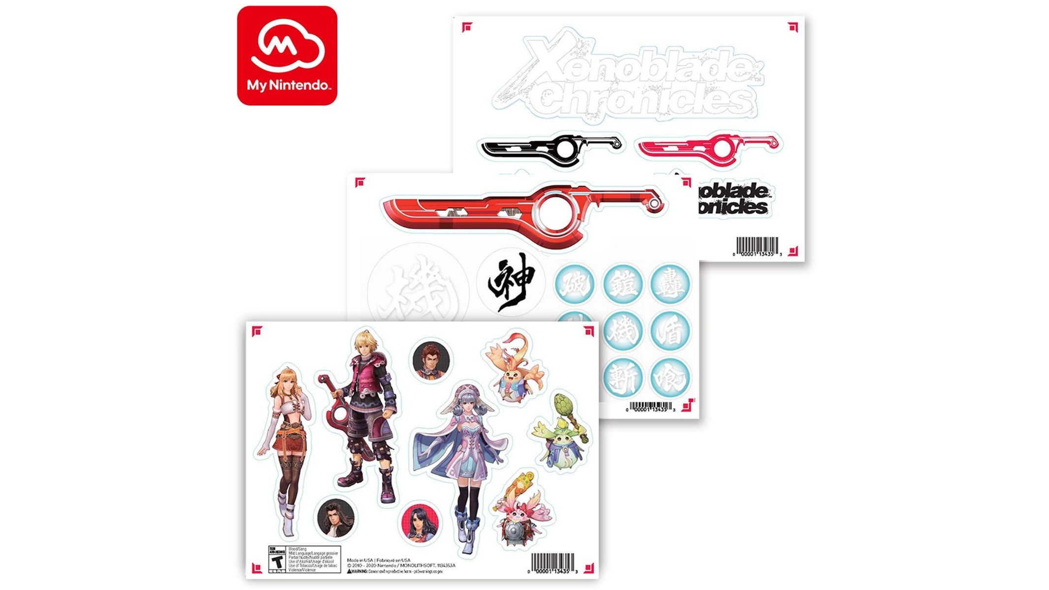 Xenoblade Chronicles: Definitive Edition - Three sheets of stickers ...