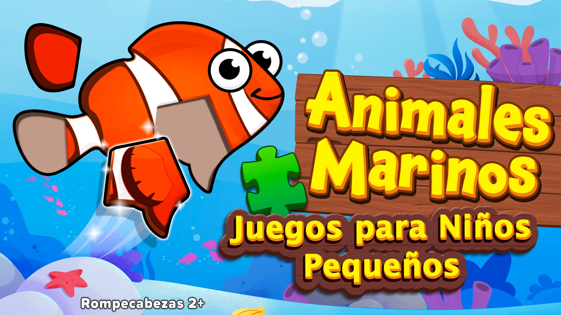 Animales Marinos Juegos para Niños Pequeños Rompecabezas 2+ para ...