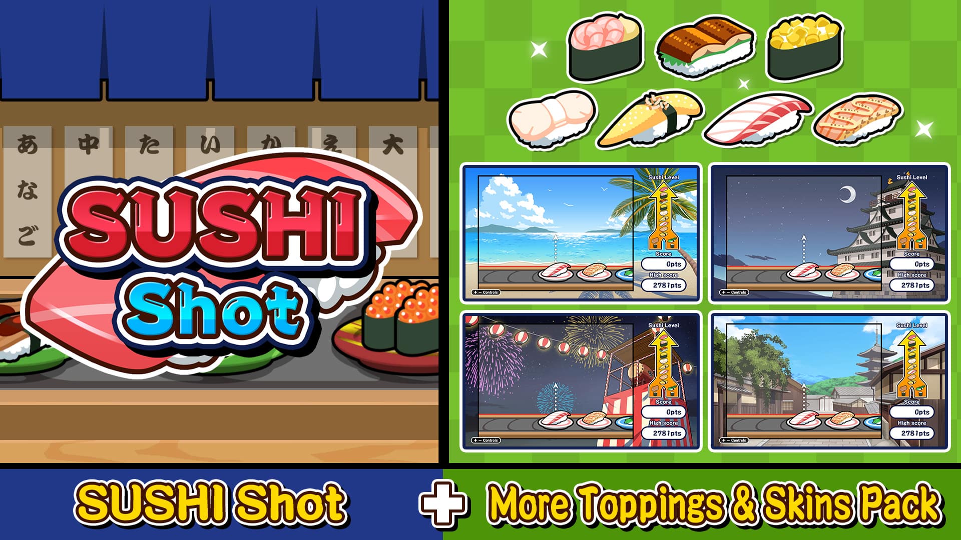 SUSHI Shot + More Toppings & Skins Pack Set for Nintendo Switch ...