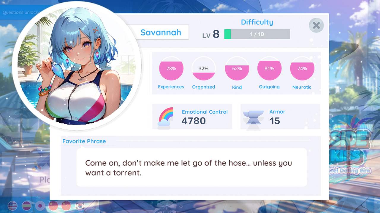 Poolside Girls Kiss: Passion Fruits Hotel Dating Sim for Nintendo ...