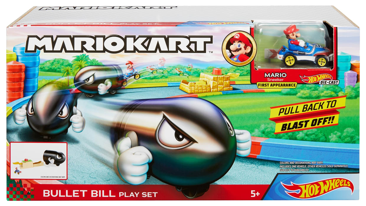 Hot Wheels® Mario Kart™ Bullet Bill Launcher and Mario Kart Vehicle ...
