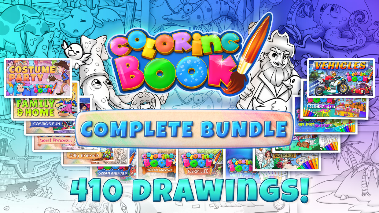 Coloring Book: Complete Bundle - 410 drawings for Nintendo Switch ...