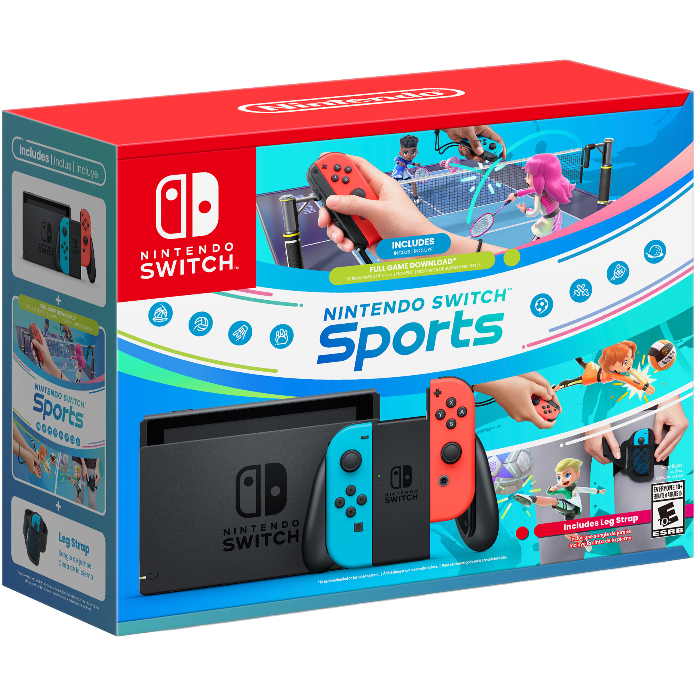 Nintendo Switch™ + Nintendo Switch™ Sports + Leg Strap Bundle ...