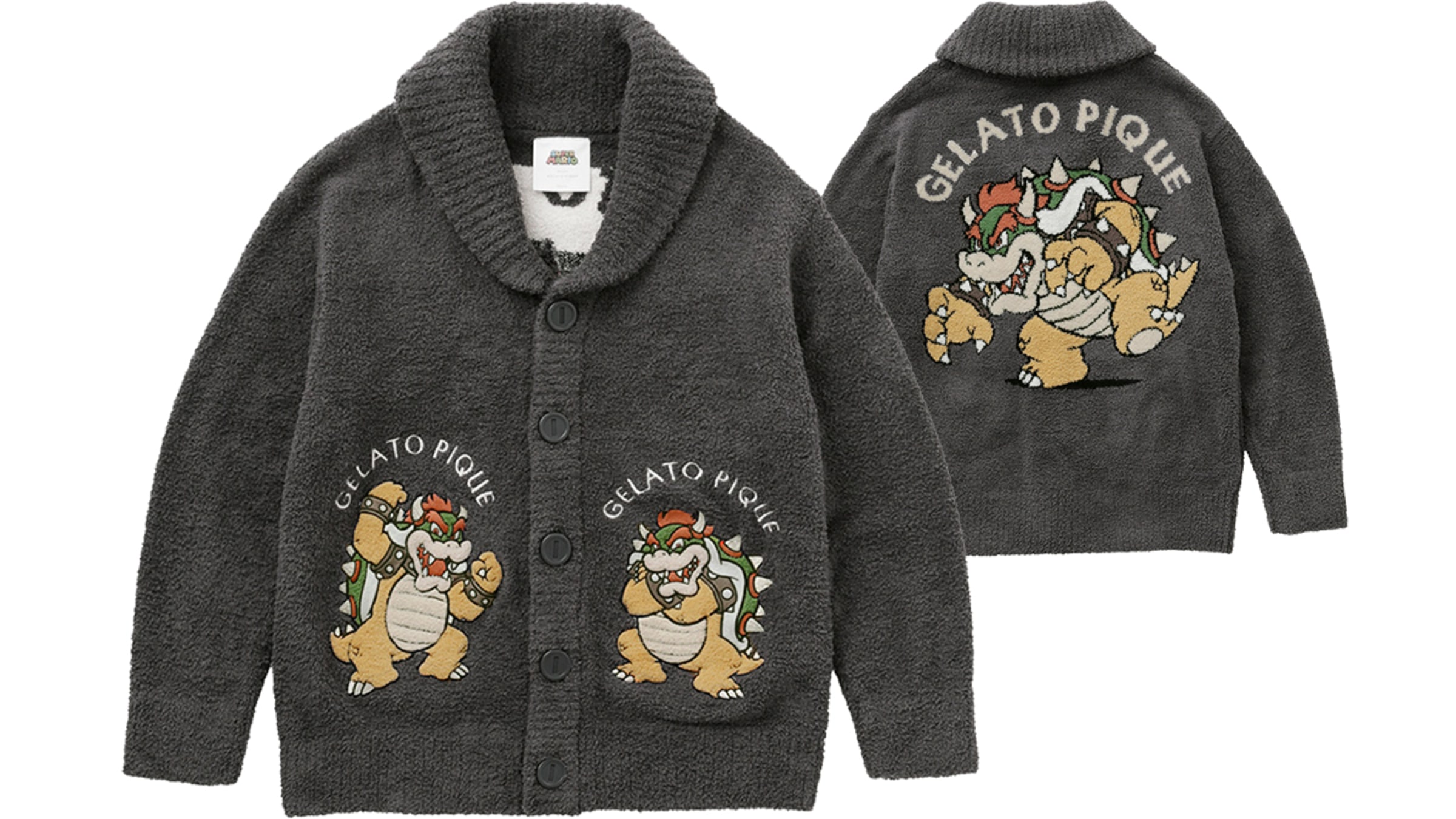 SUPER MARIO™ Baby Moco Jacquard Shawl Cardigan - Dark Gray - Nintendo ...