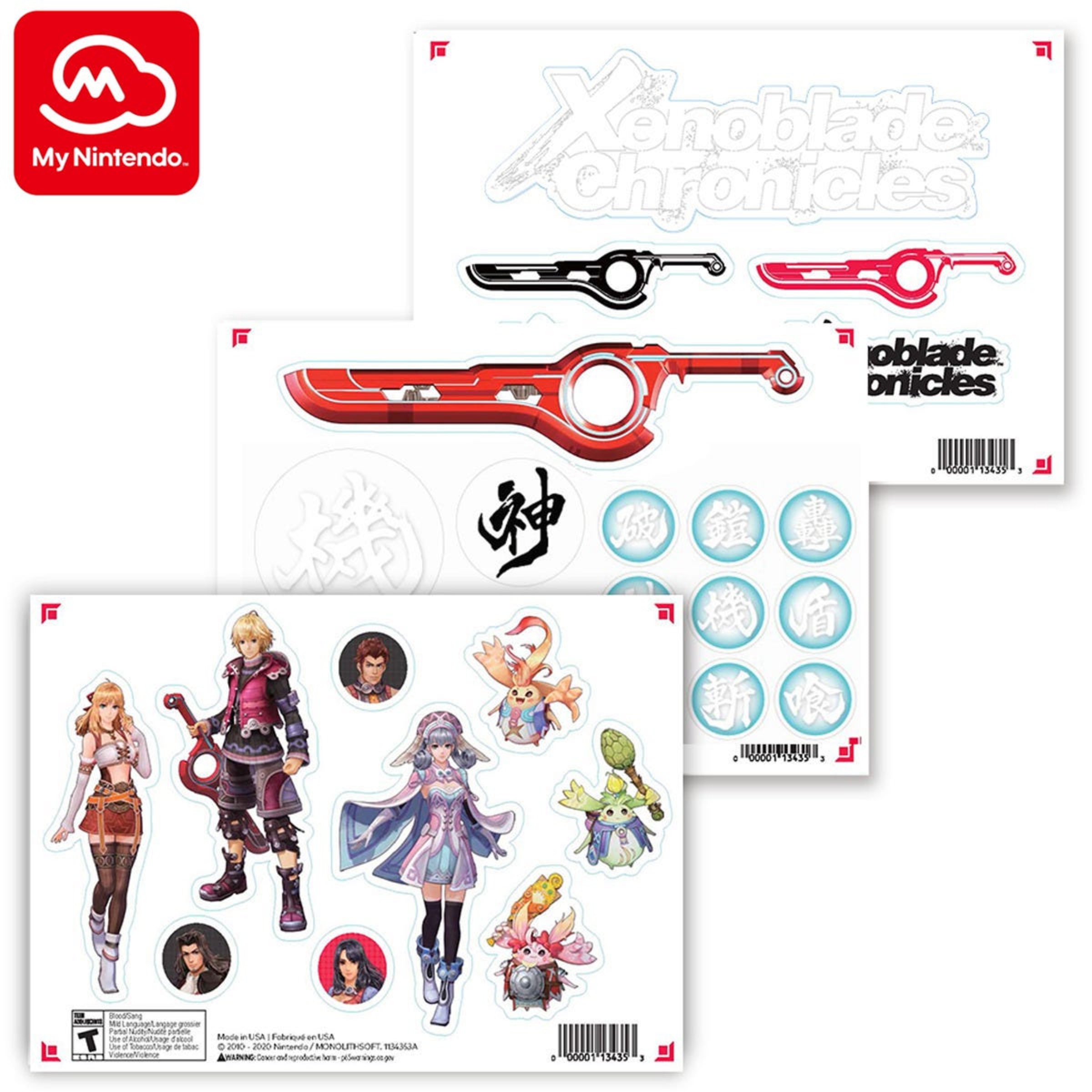Xenoblade Chronicles: Definitive Edition - Three sheets of stickers ...
