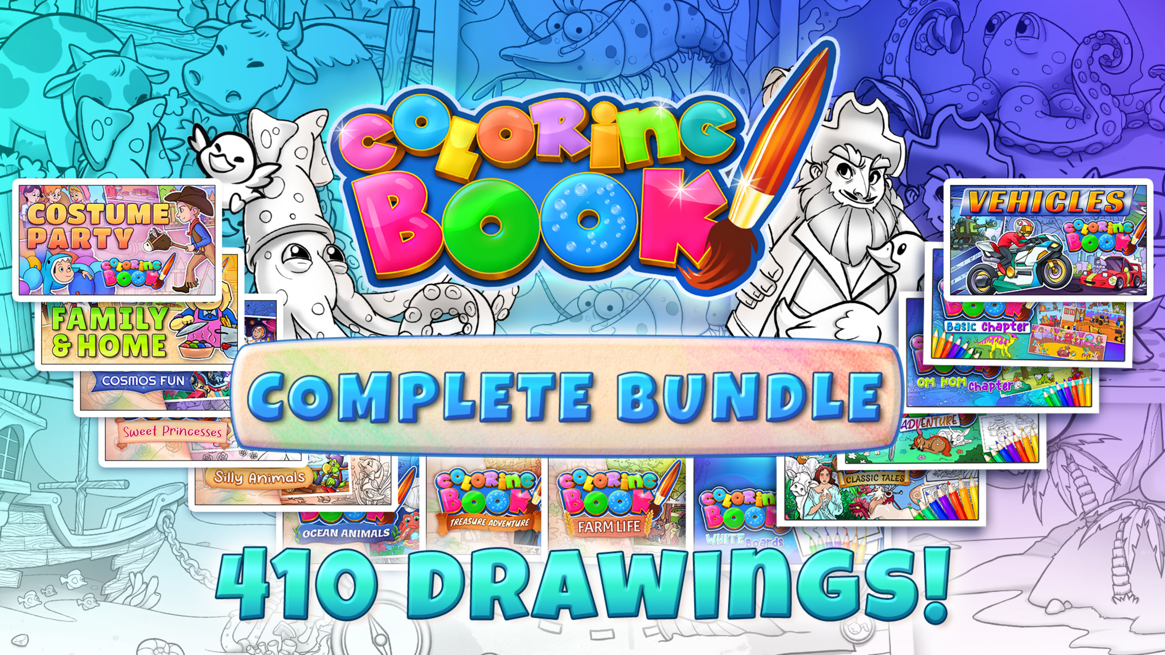 Coloring Book: Complete Bundle - 410 drawings para Nintendo Switch ...
