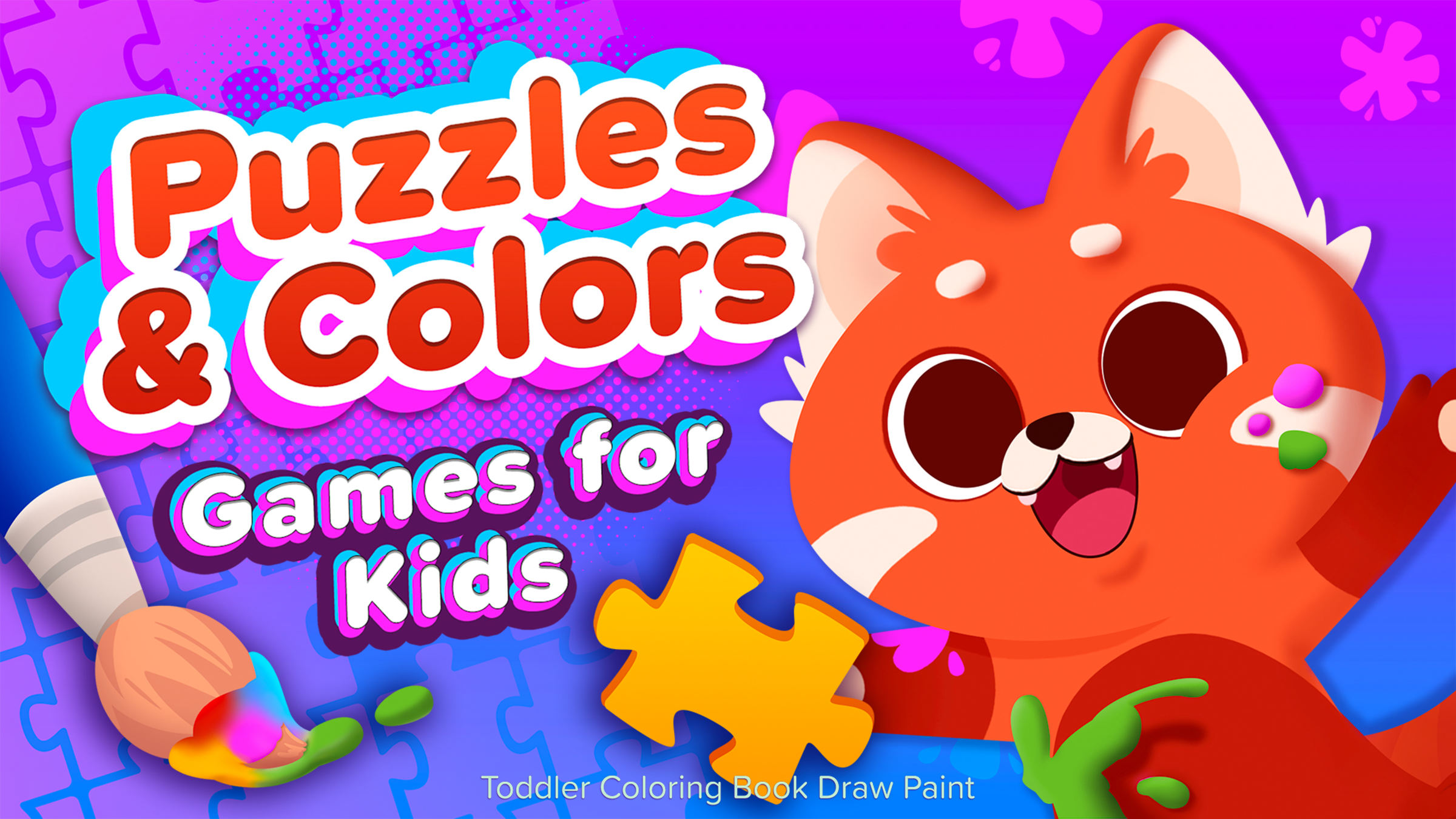 Puzzles & Colors Games for Kids Toddler Coloring Book Draw Paint for ...