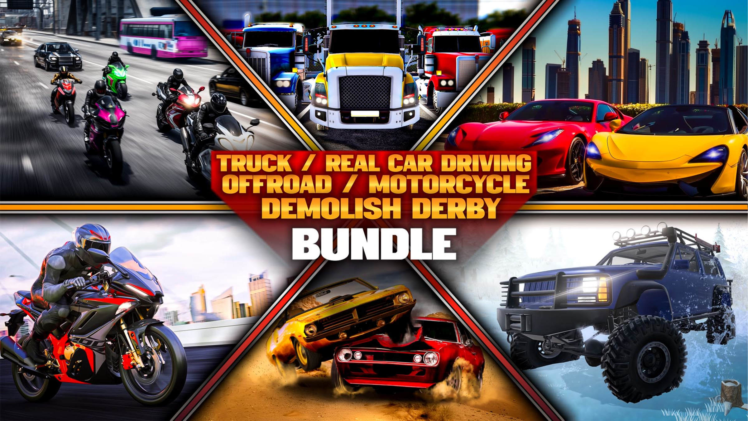 TRUCK / REAL CAR DRIVING / Offroad / Motorcycle / DEMOLISH DERBY BUNDLE ...