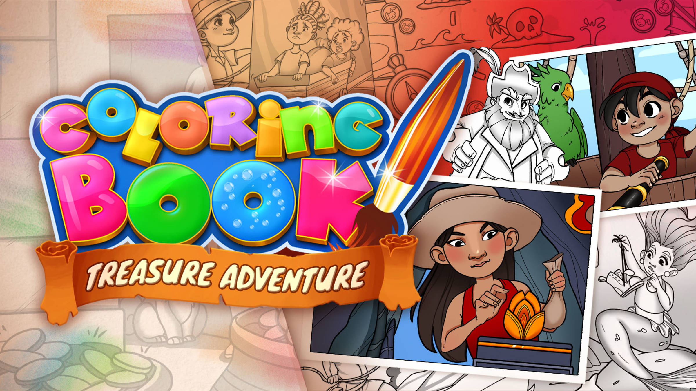 Coloring Book: Treasure Adventure - 29 drawings for Nintendo Switch ...