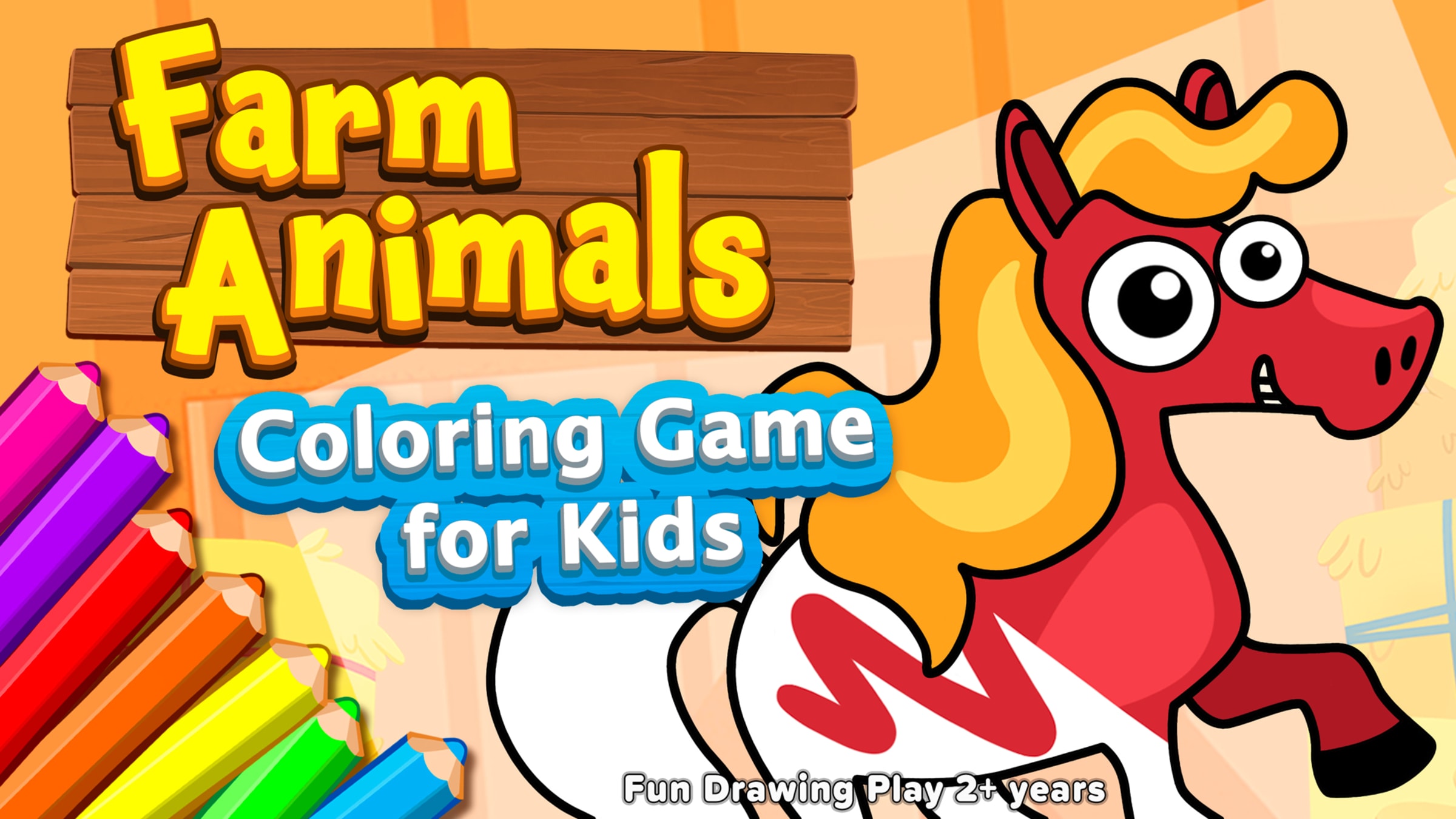 Farm Animals Coloring Games for Kids Fun Drawing Play 2+ years for ...