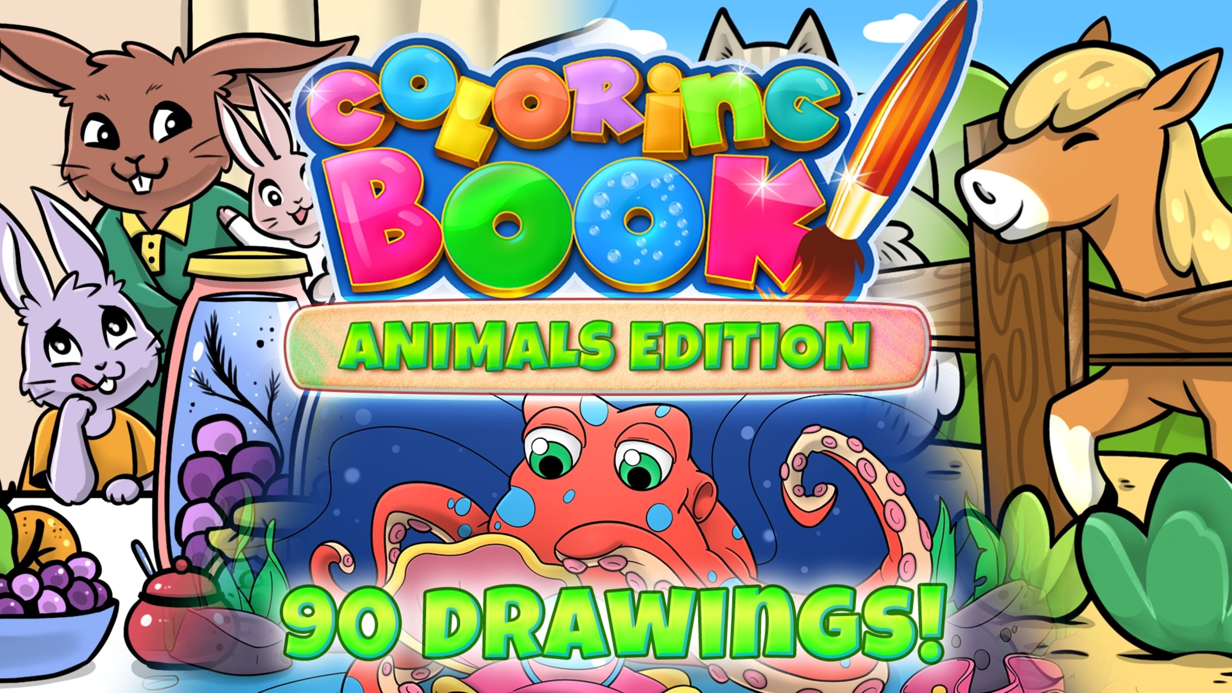 Coloring Book: Animals Edition - 90 drawings for Nintendo Switch ...