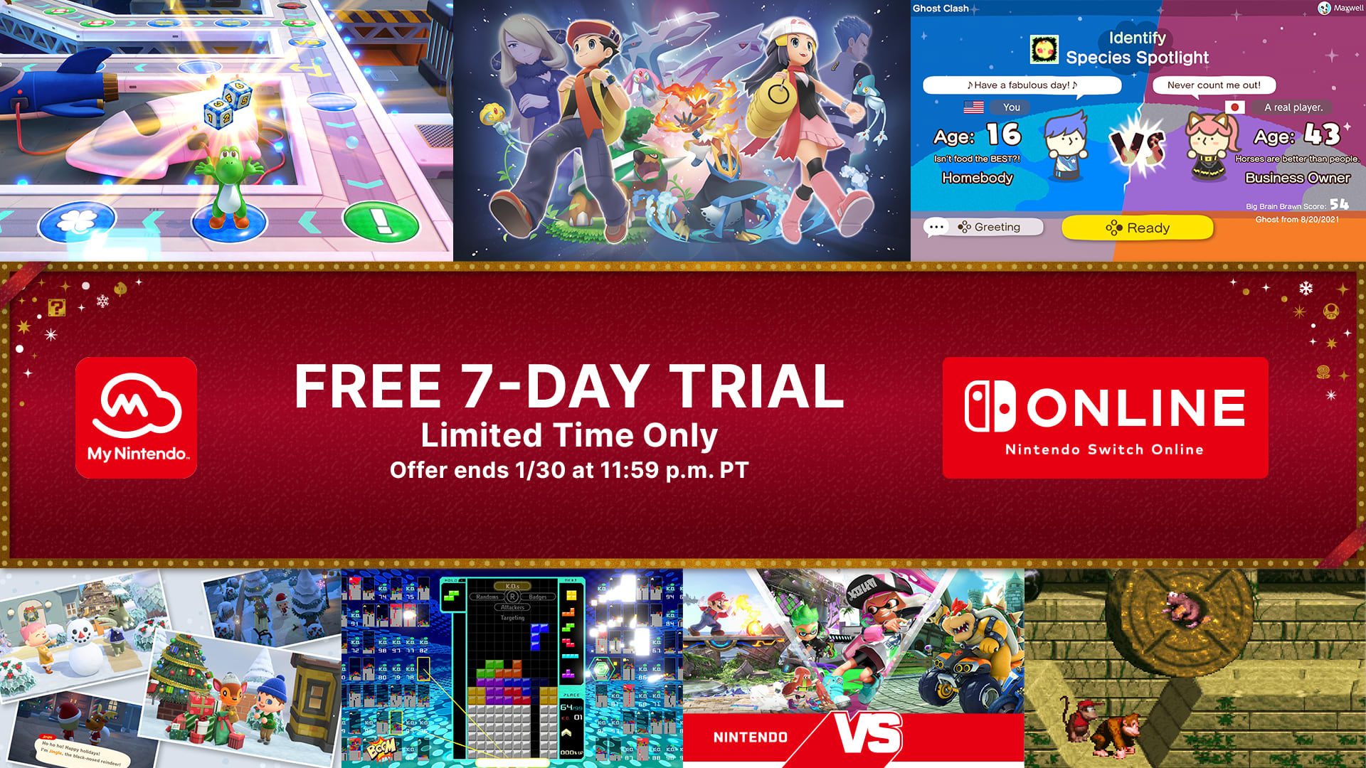 Play online with friends and family this holiday season with a 7 day trial of Nintendo Switch Online News Nintendo Official Site