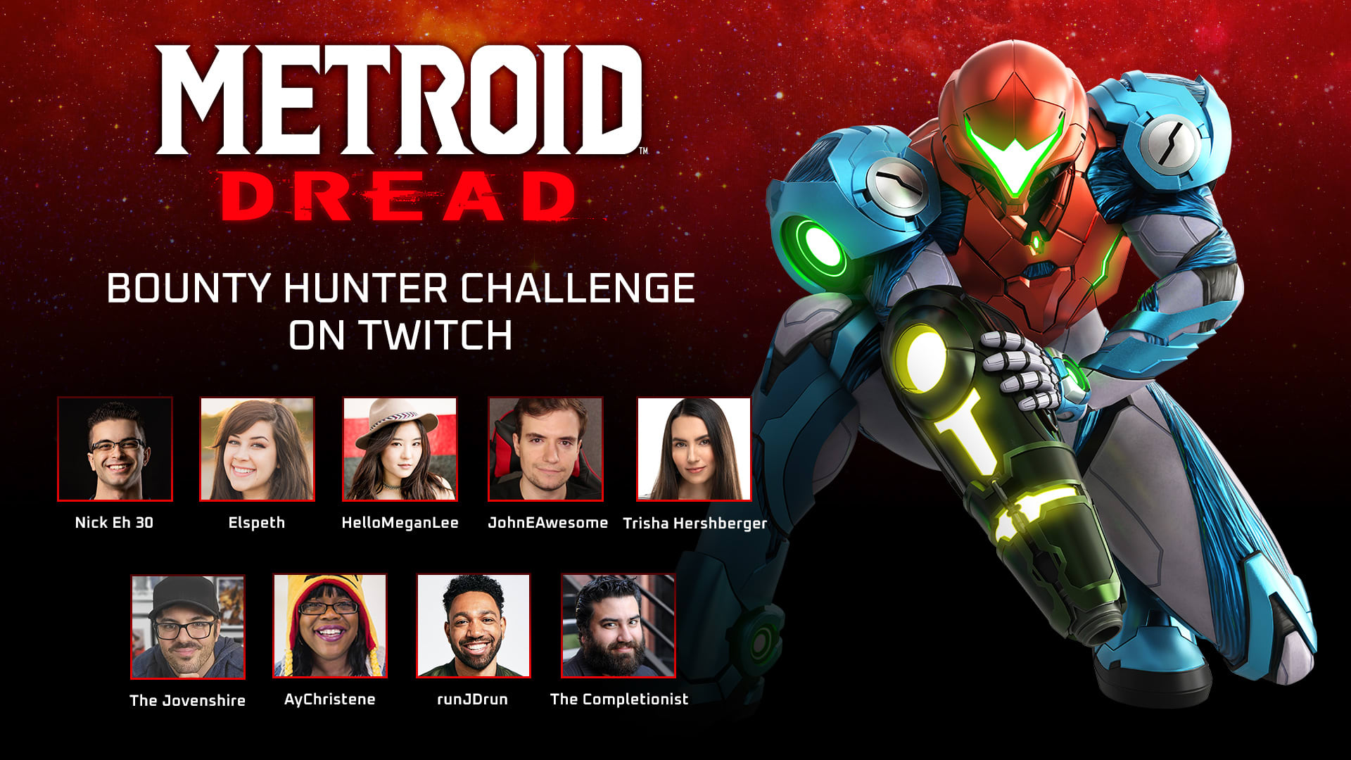 Watch popular Twitch streamers take on the Metroid Dread Bounty Hunter ...