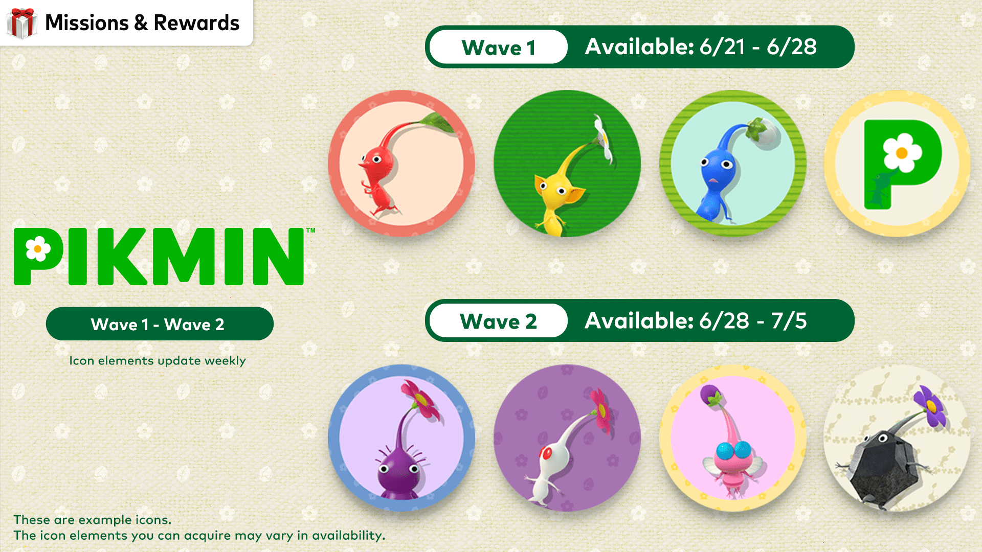 Icon elements inspired by the Pikmin games are here for a limited time ...