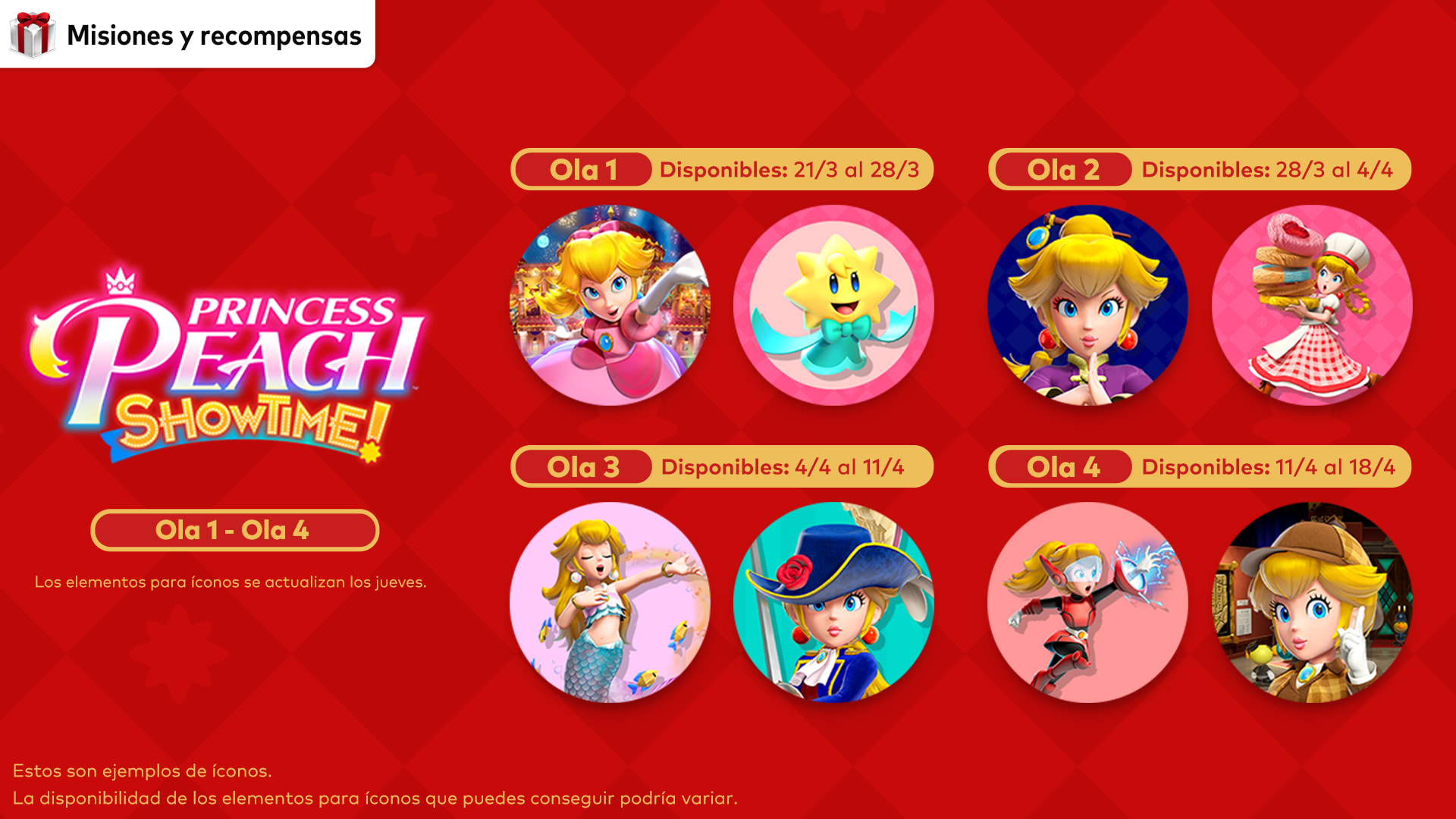 ¡Los elementos icónicos inspirados en el juego Princess Peach: Showtime ...