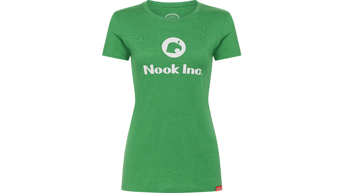 Animal Crossing - Nook Inc. Leaf T-shirt - Green - S (Women's Cut ...