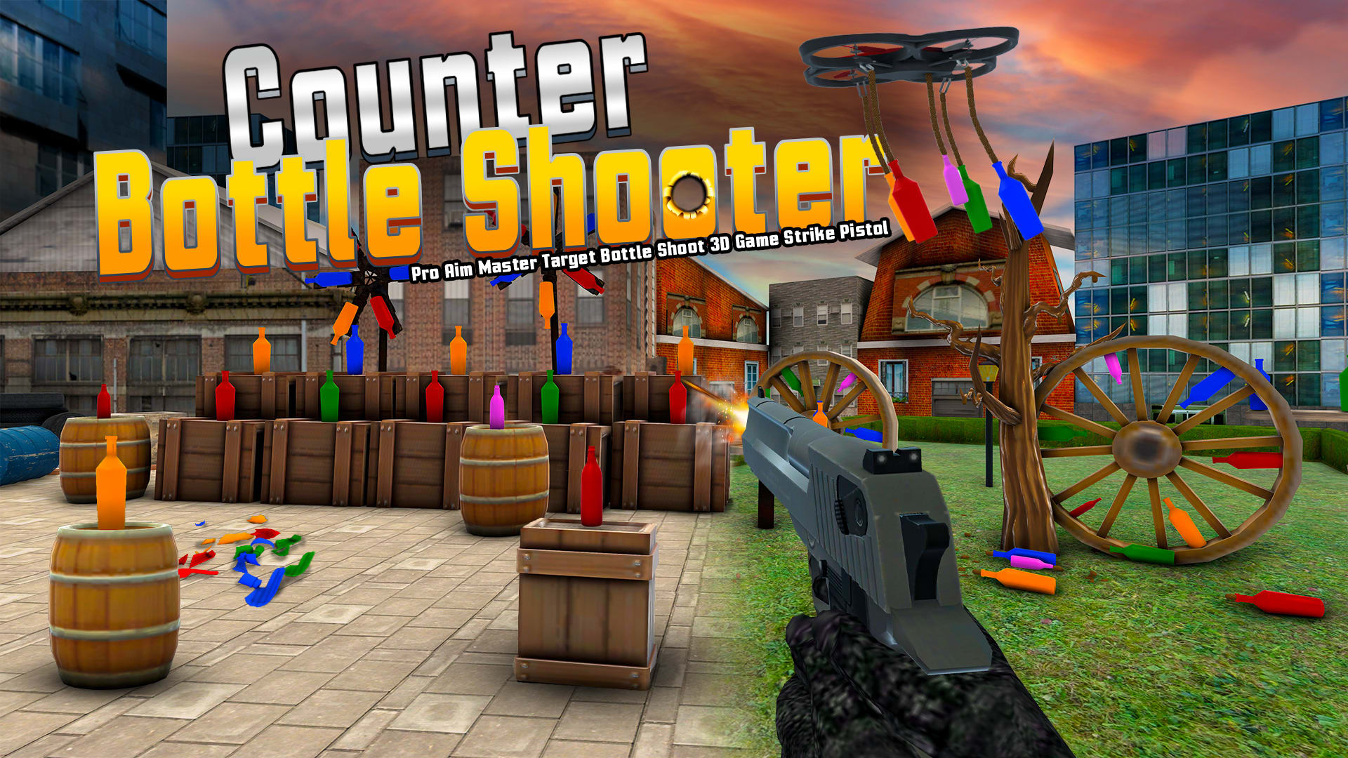 Counter Bottle Shooter-Pro Aim Master Target Bottle Shoot 3D Game Strike Pistol for Nintendo ...