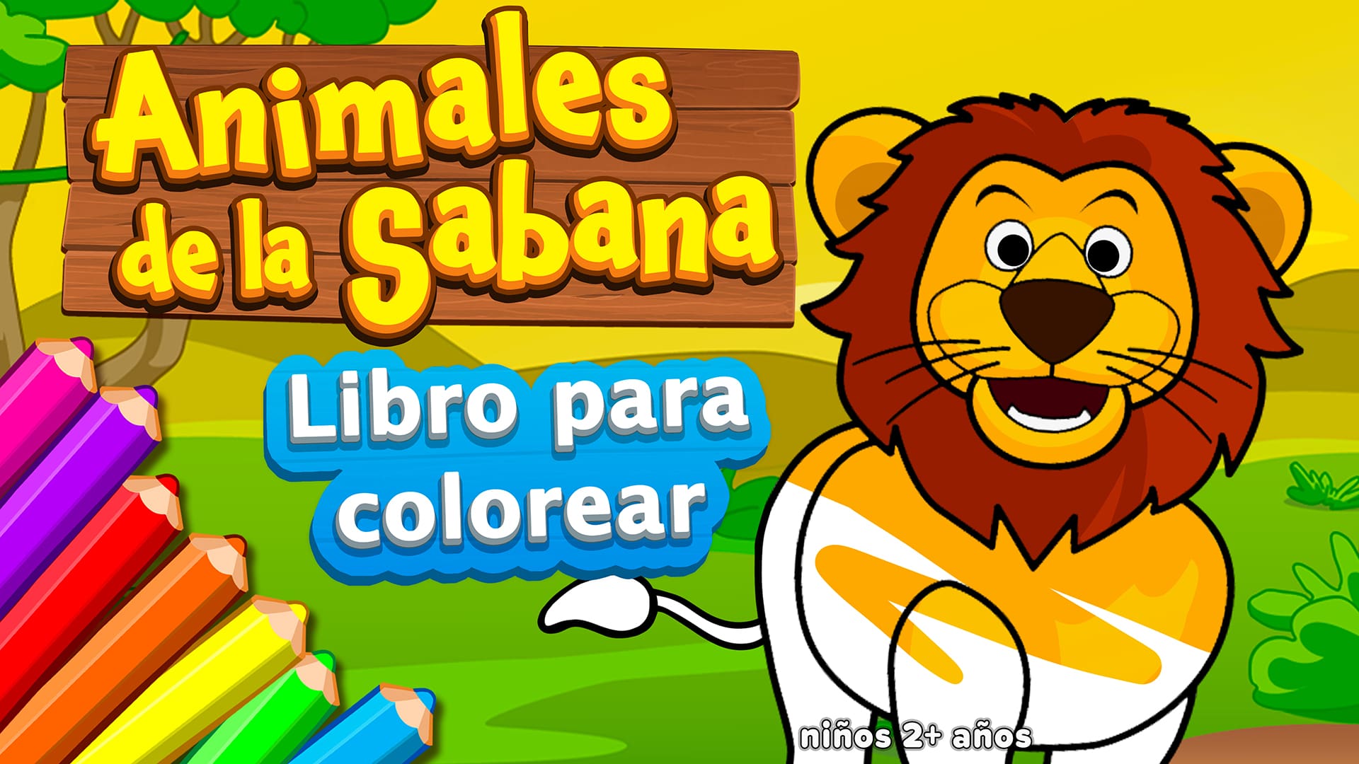 Animales de la sabana Libro para colorear niños 2+ años para Nintendo ...
