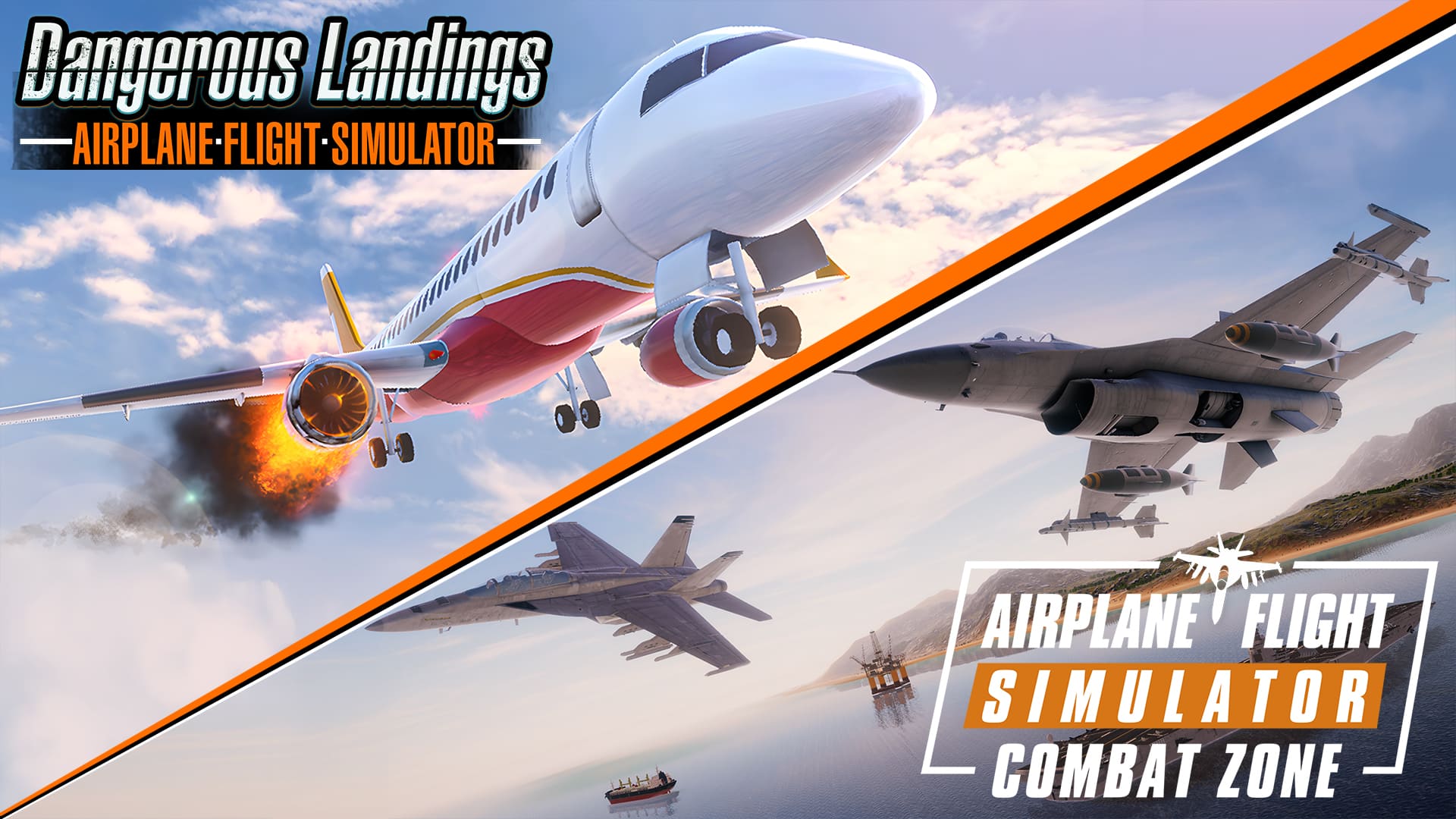 Airplane Flight Simulator Bundle: Combat Zone & Dangerous Landings for ...