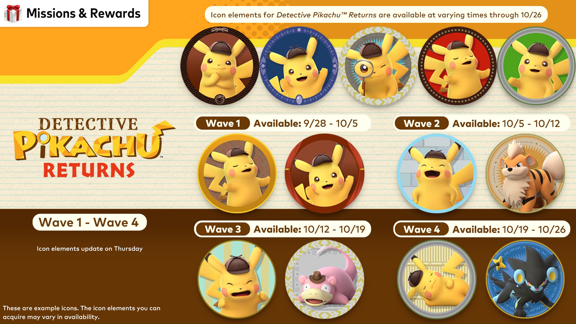 Icon elements inspired by the Detective Pikachu™ Returns game are here ...