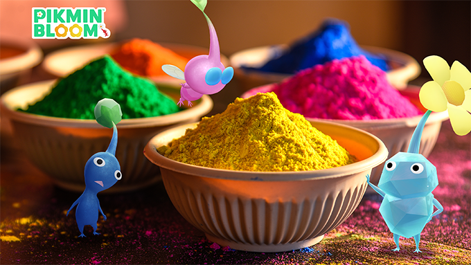 Pikmin Bloom hosting a Festival of Colors in-game event